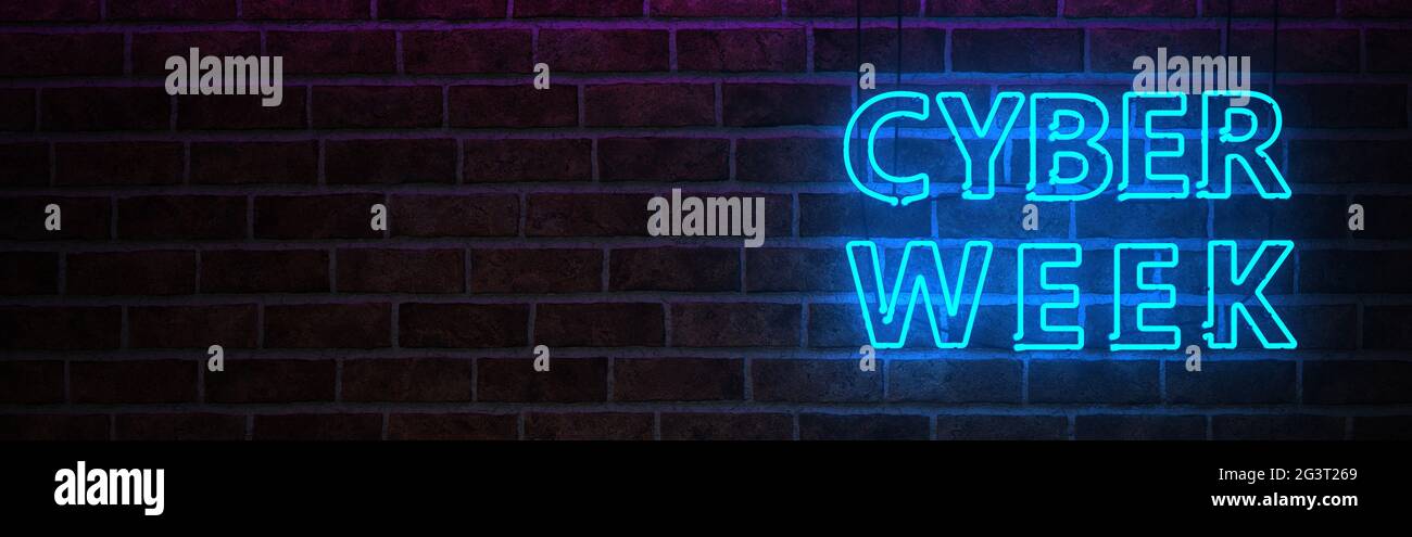Neon Sign Cyber Week Stock Photo - Alamy