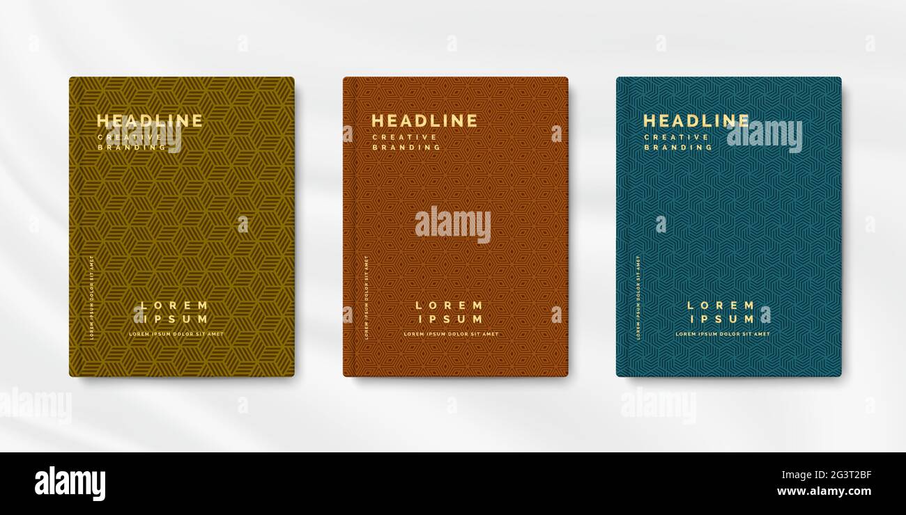 Set of abstract geometric pattern book cover template. Background ...