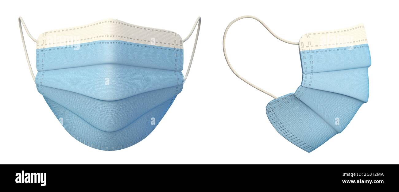 Medical mask front and side view 3D Stock Photo - Alamy