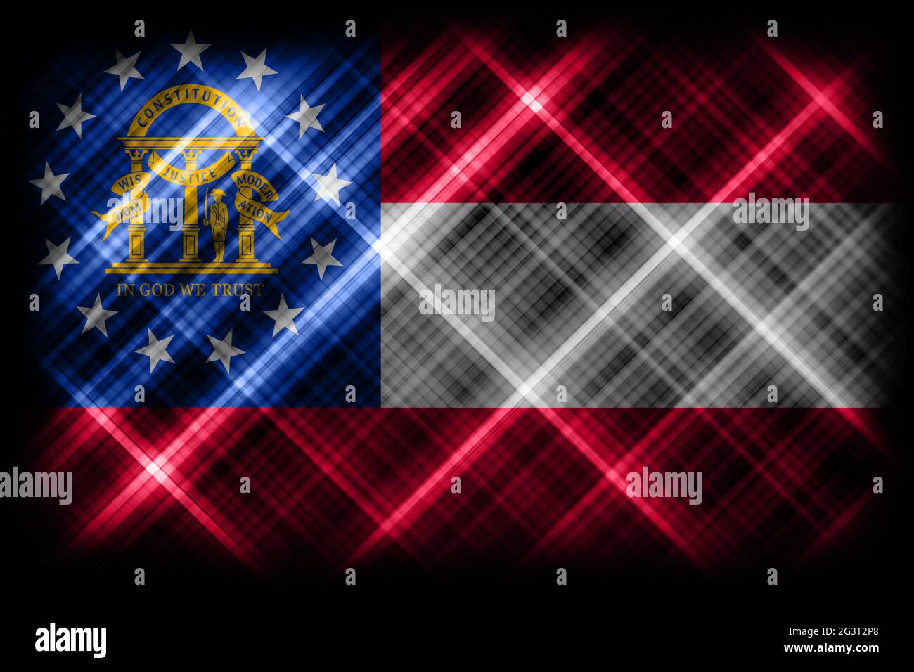Georgia state flag, Georgia flag background modern flag Stock Photo - Alamy