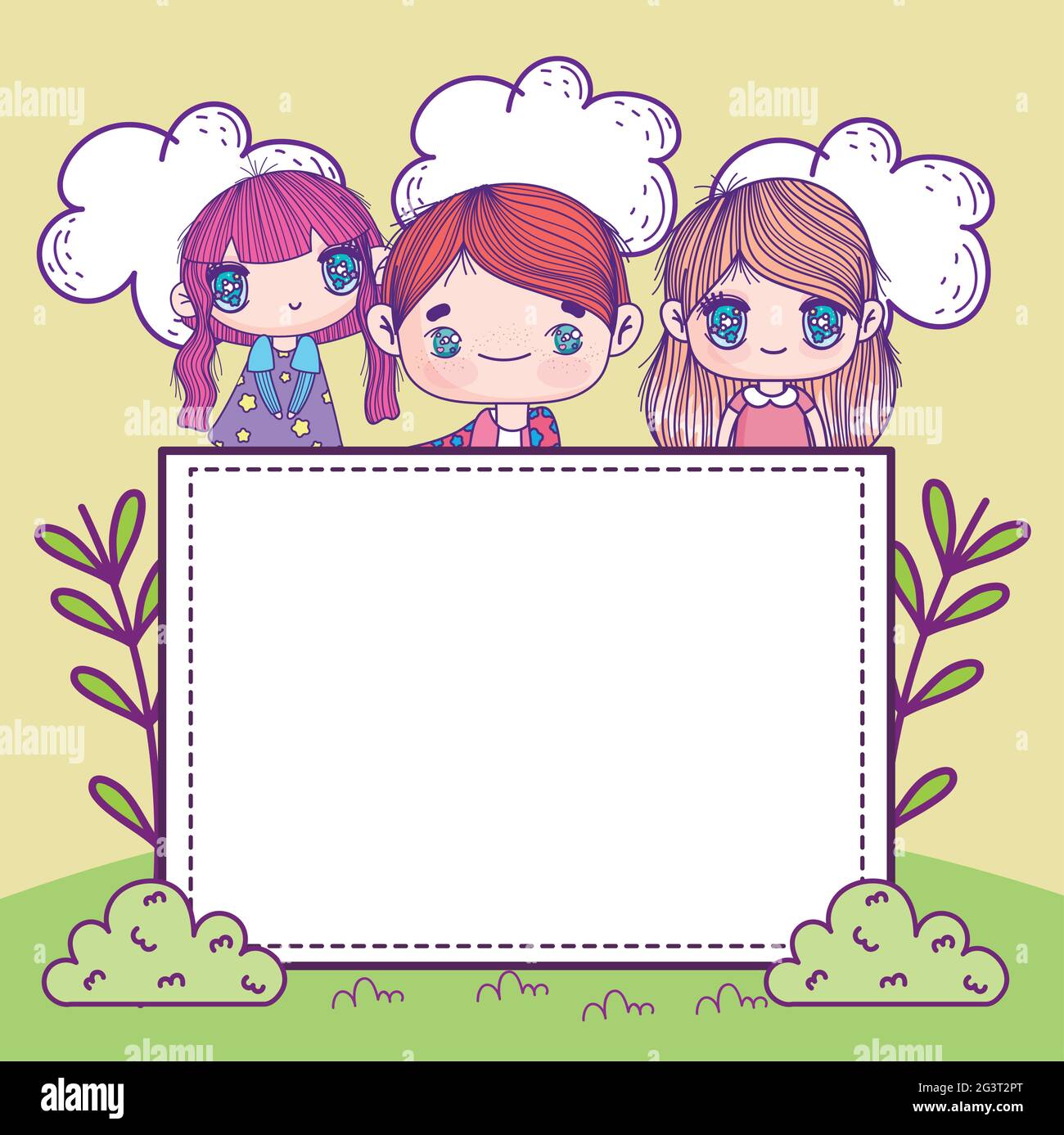 cute anime childrens Stock Vector Image & Art - Alamy