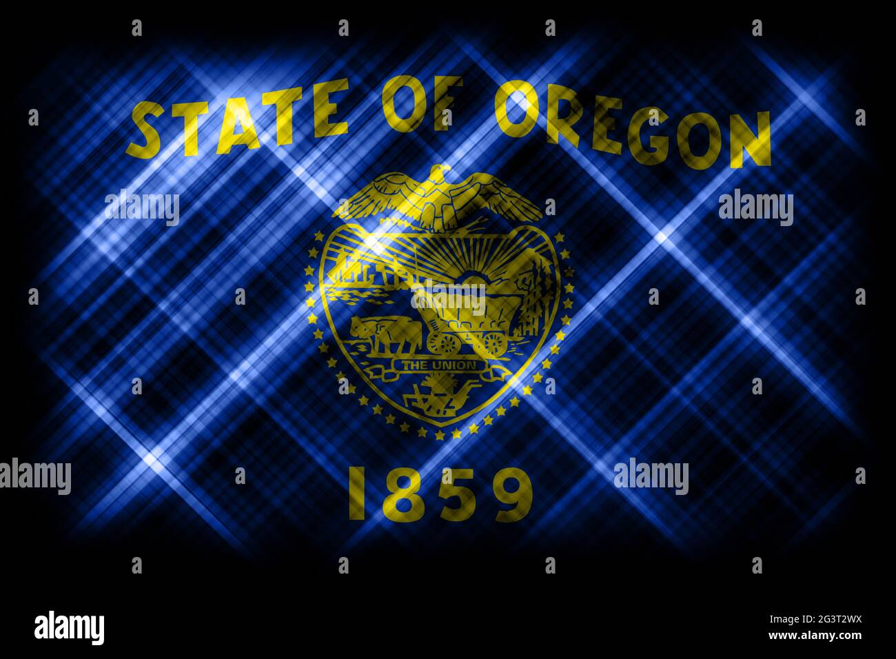 Oregon state flag, Oregon flag background modern flag Stock Photo - Alamy