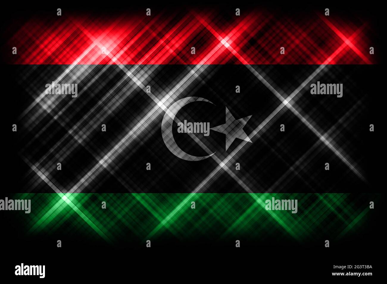 Libya flag, national flag, modern flag background Stock Photo - Alamy