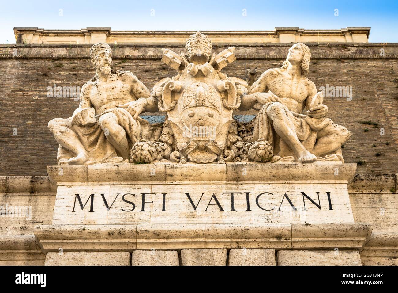 Entrance of the famous Vatican Museum building in Rome, Italy Stock ...