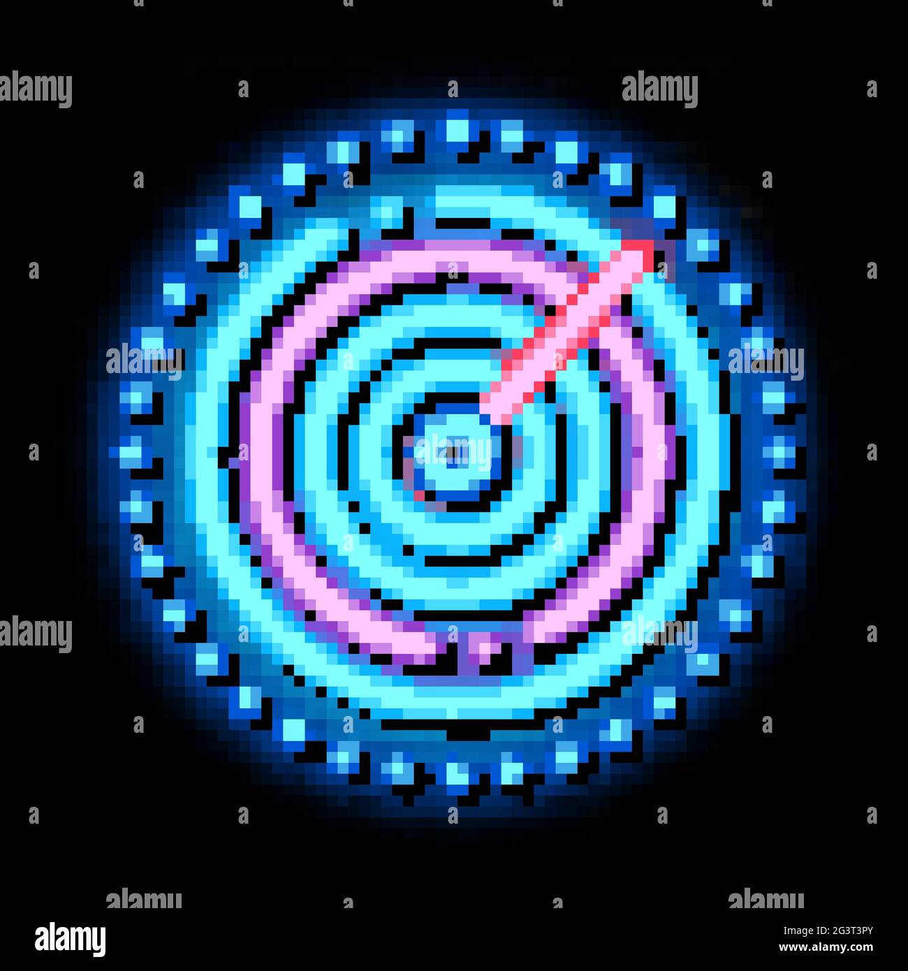 air navigation radar display neon glow icon illustration Stock Vector ...
