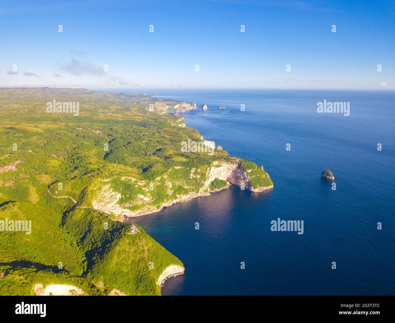 Tropical Shore and Castle on the Cliff. Aerial View Stock Photo - Alamy