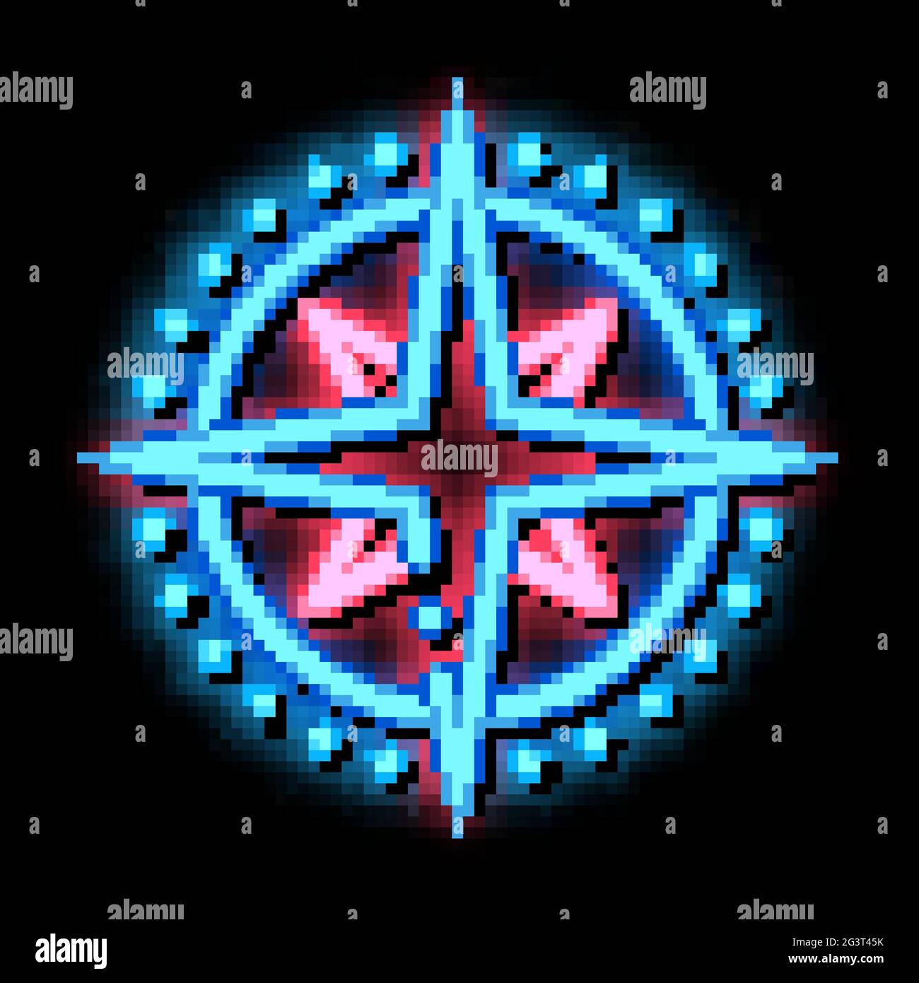 compass sign neon glow icon illustration Stock Vector Image & Art - Alamy