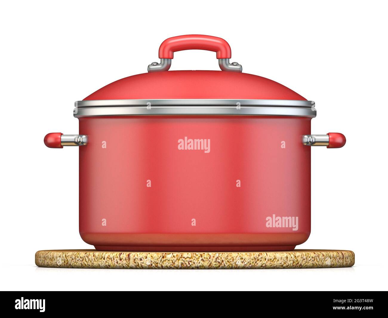 Red cooking pot 3D Stock Photo - Alamy