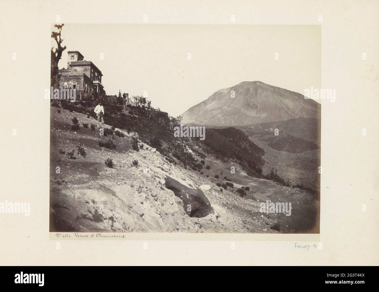 Man posing for the observatory on the flanks of Vesuvius; VESUVE ET ...