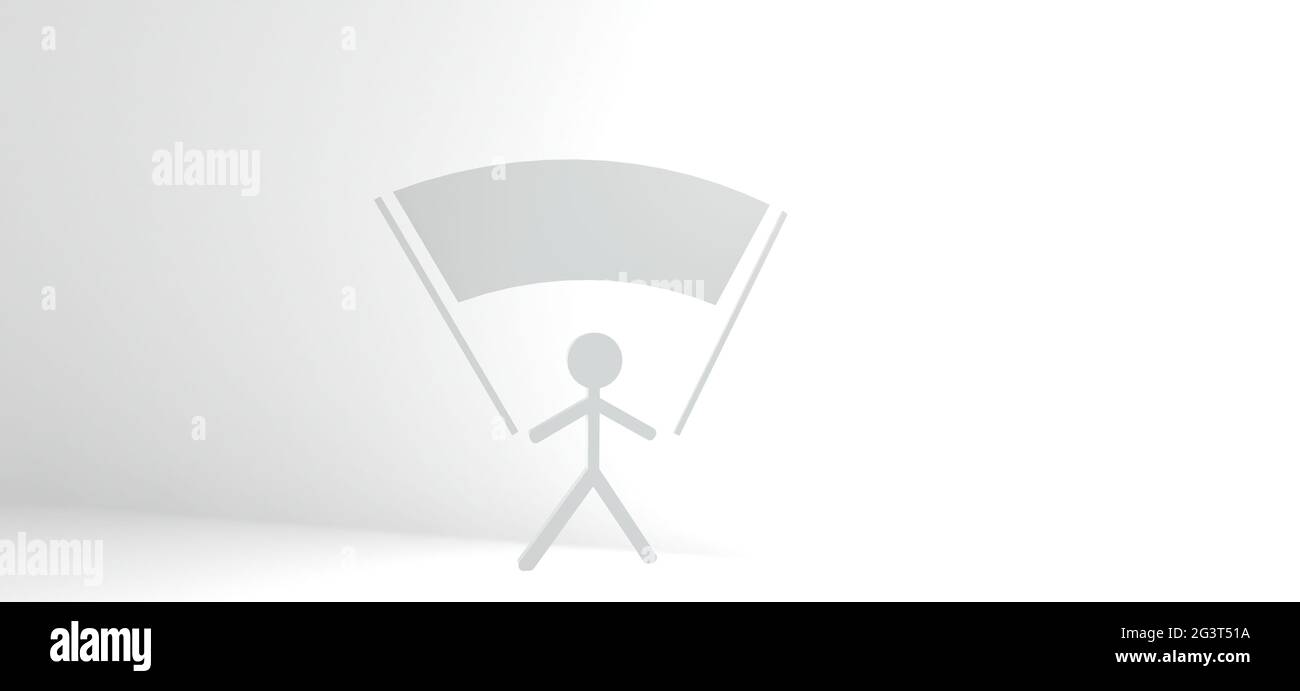 human 3d male figur holding advertising sign on light background Stock ...