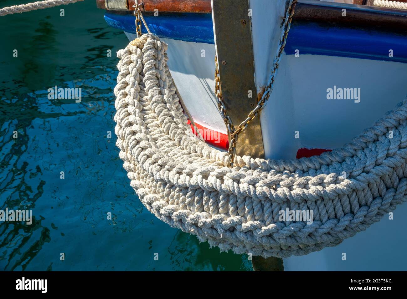 Front Bumper of an Old Fishing Boat Stock Photo - Alamy