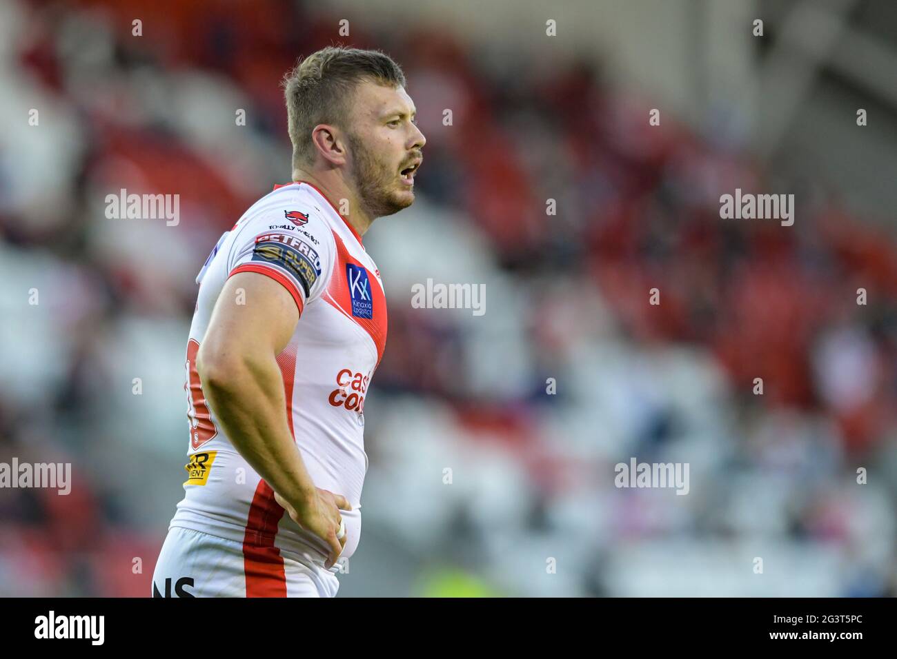 Joe Batchelor (20) of St Helens in action during the game Stock Photo ...