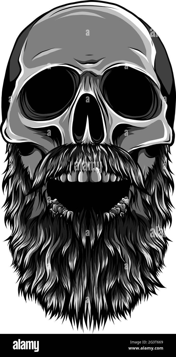 Bearded skull logo hi-res stock photography and images - Alamy
