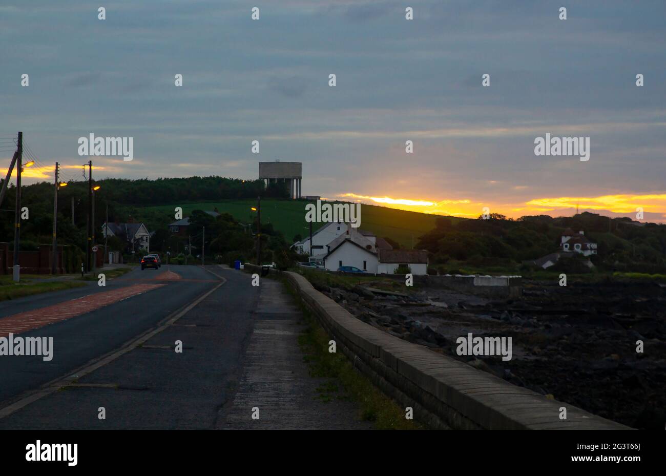 15 June 2021 An atmospheric low light image of the Portavoe water tower ...