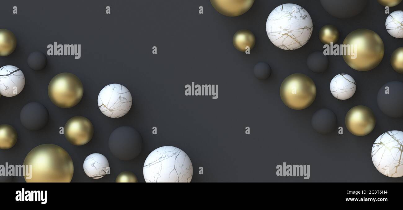 Abstract background made of different material balls 3D Stock Photo - Alamy