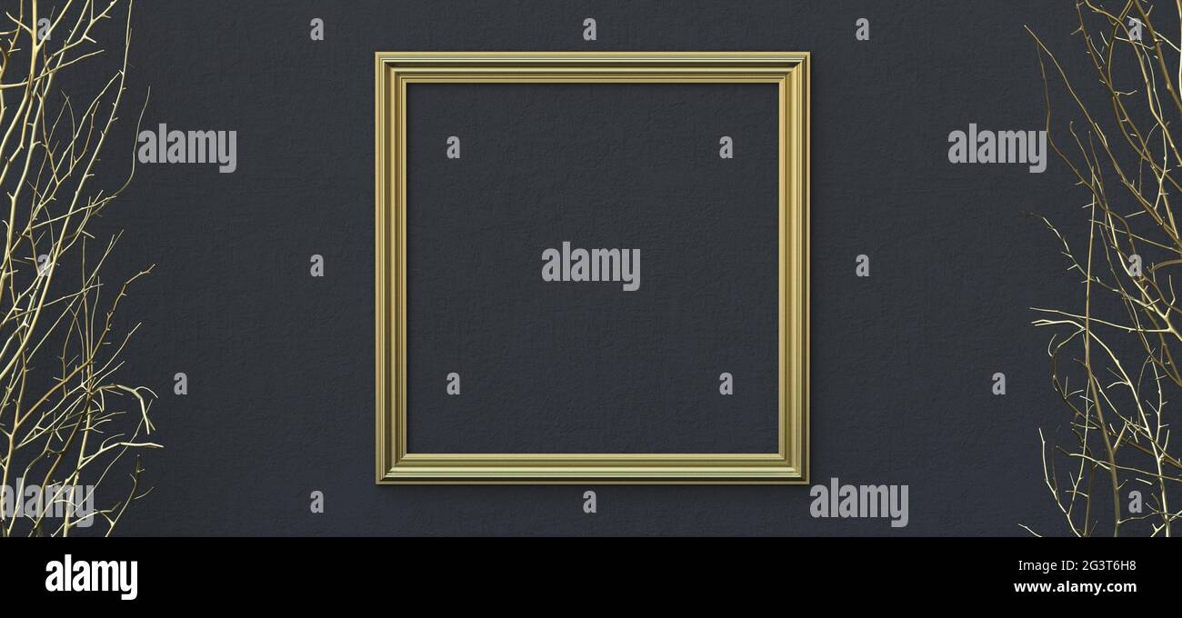 3d golden photo frame hi-res stock photography and images - Alamy