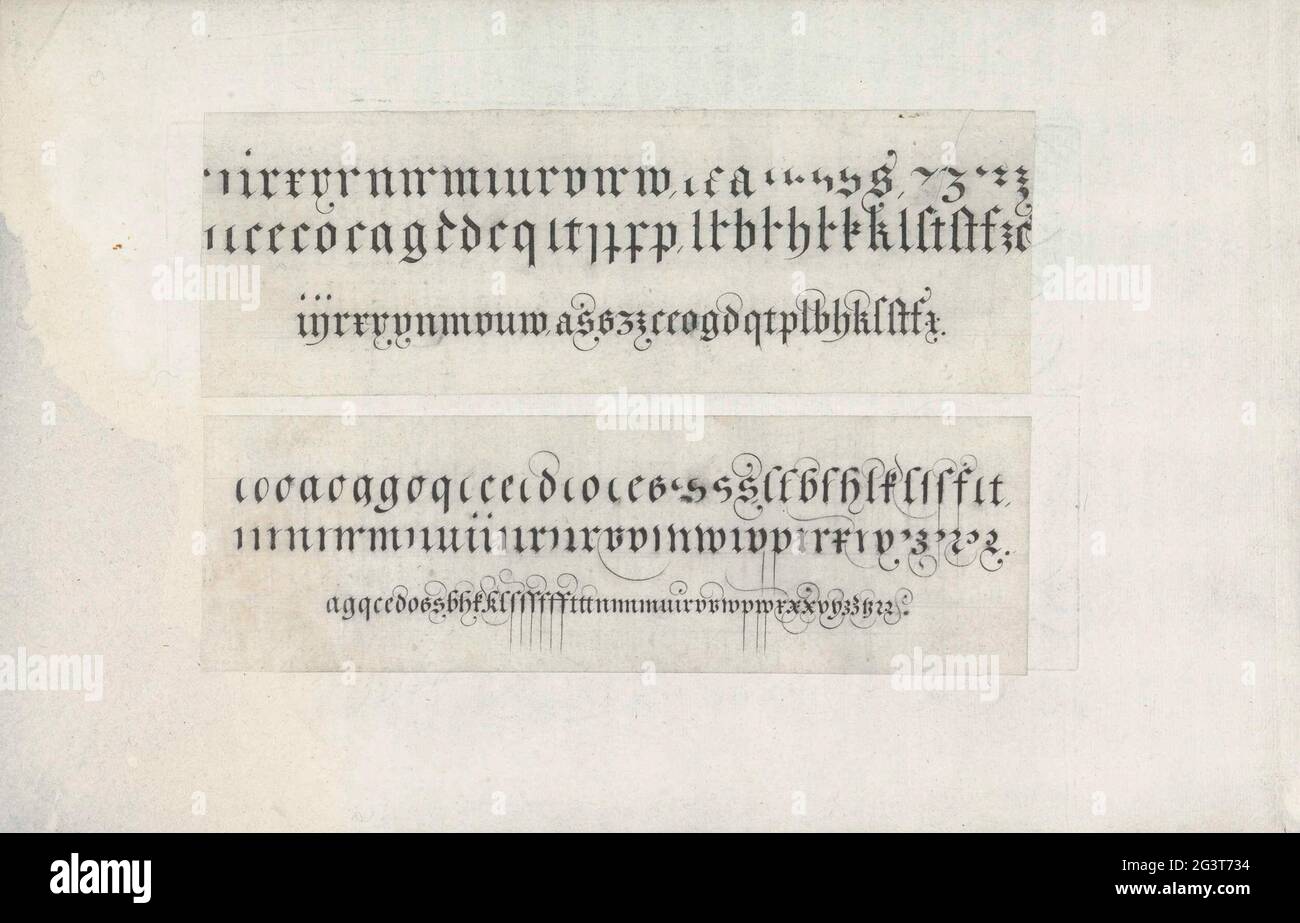 Two designs of writing examples: Textura and fraktur; Spieghel der ...