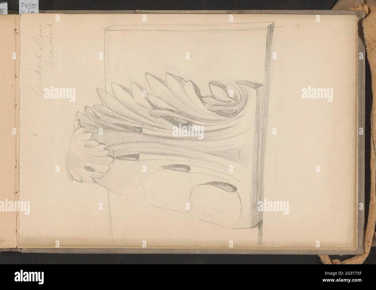 Greek-Roman ornament with acanthus leaf. Leaf 33 Recto from a ...