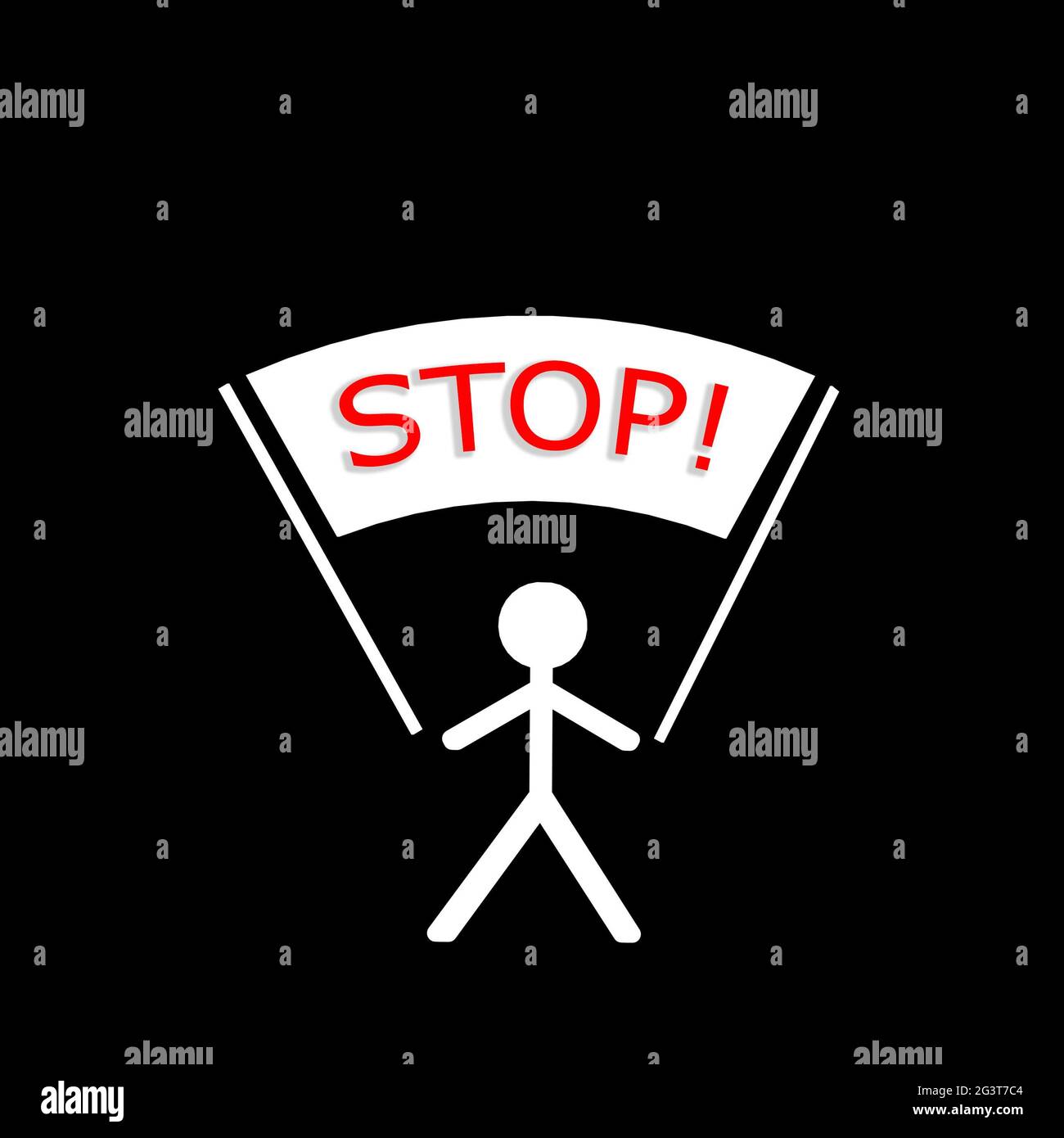 human 3d male figur holding advertising sign on dark or black ...