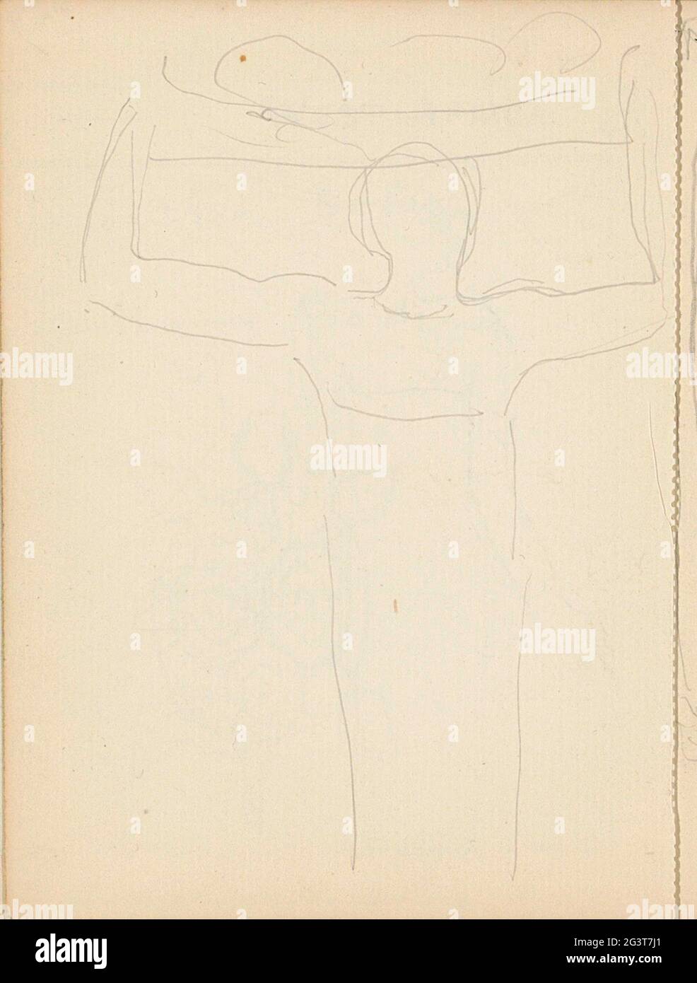 African woman wearing a scale on the head. Leaf 28 Verso from a ...