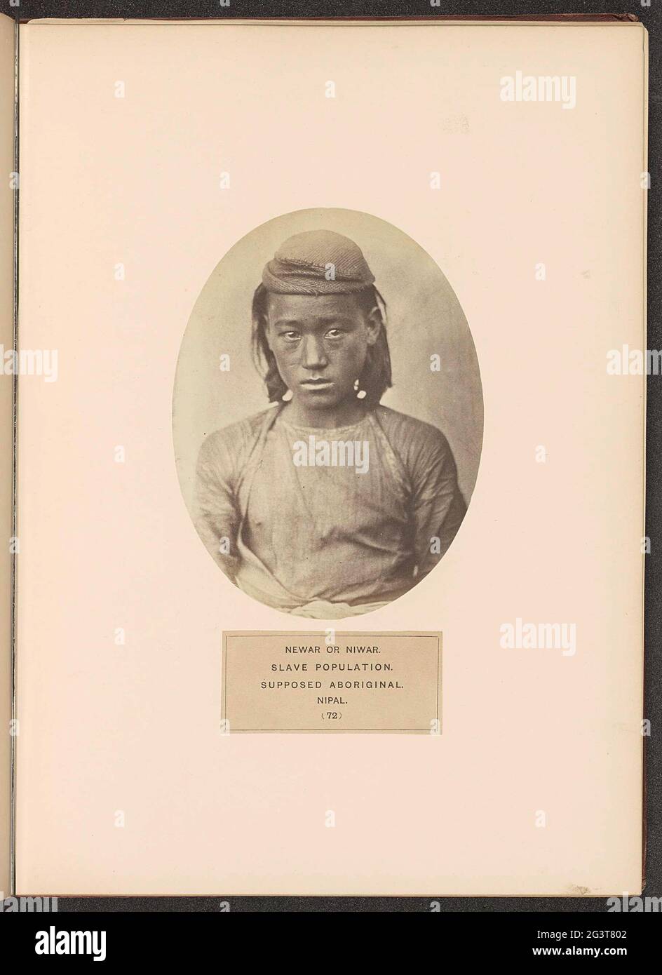 Portrait of an unknown newar man from Nepal; Newar or Niwar. Slave ...
