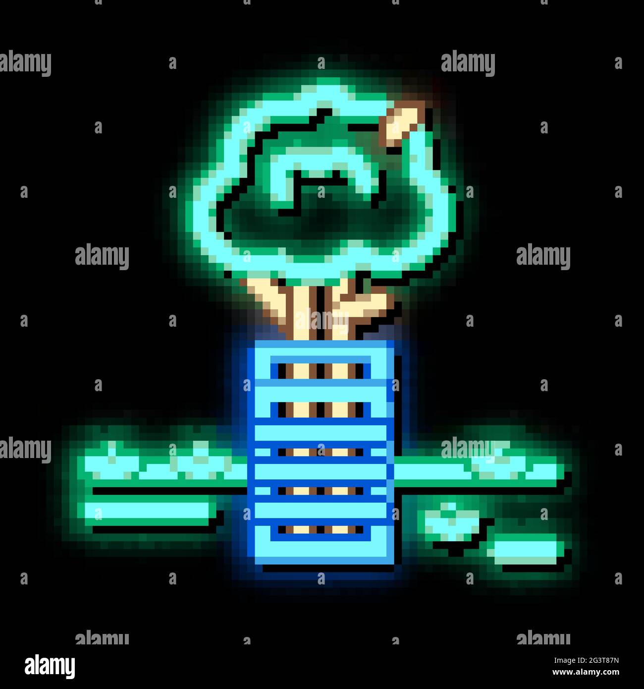 tree safe fence neon glow icon illustration Stock Vector Image & Art ...