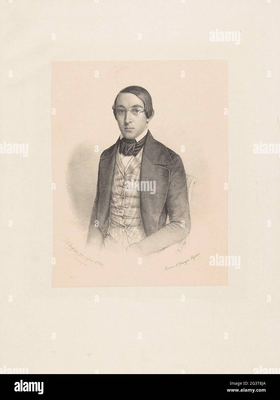 Portrait of Cornelius Ekama. The portrait is sitting on a chair and ...