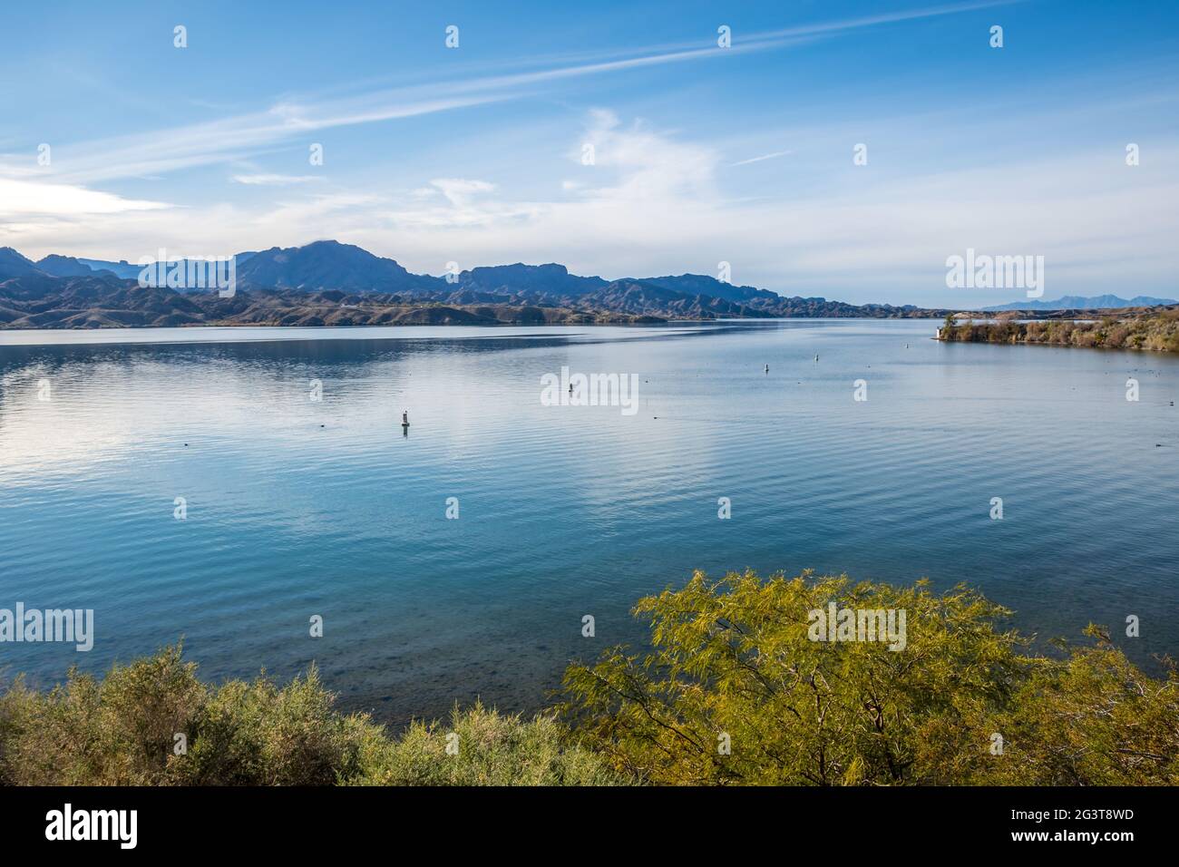 A breathtaking view of the lake in Cattail Cove SP, Arizona Stock Photo ...