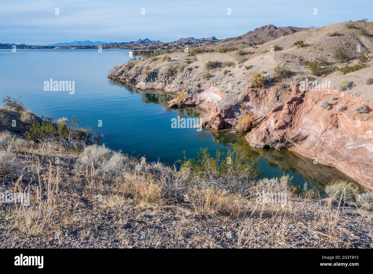 A breathtaking view of the lake in Cattail Cove SP, Arizona Stock Photo ...