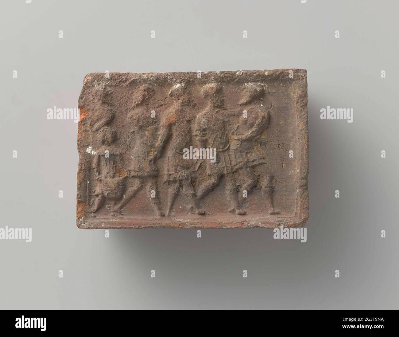 Fireplace with the representation of the two elders from the history of ...