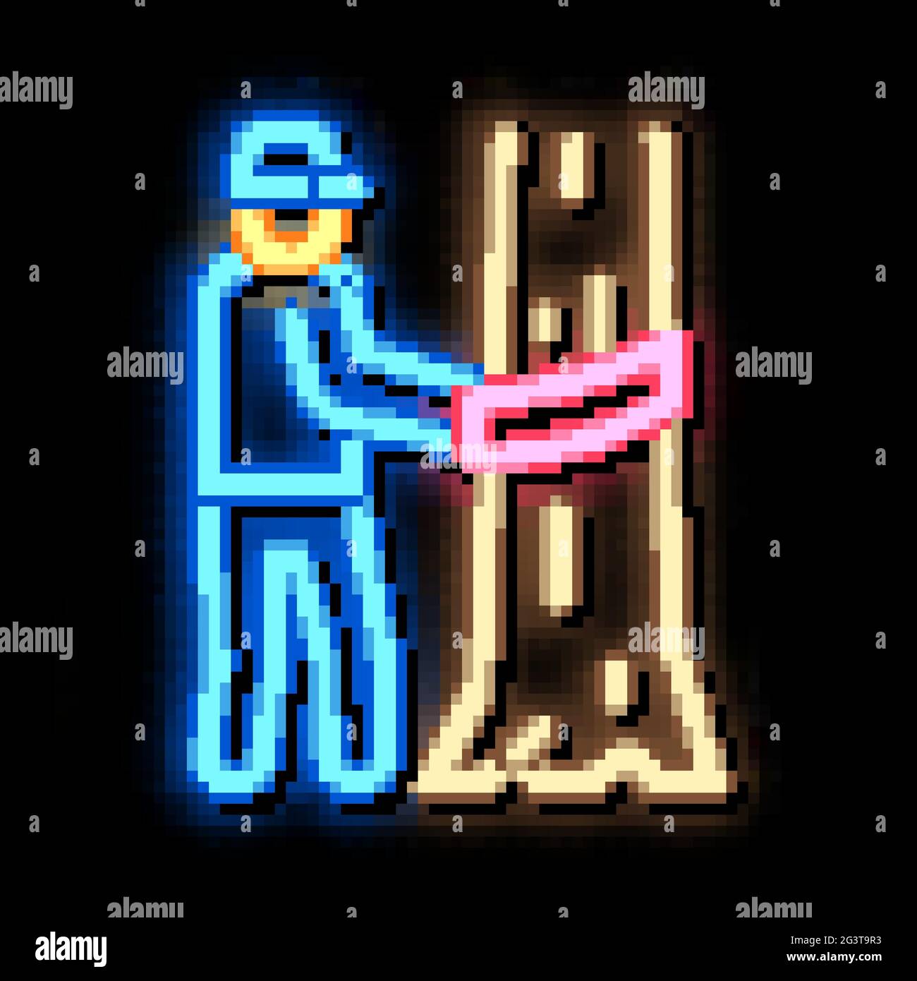 tree felling neon glow icon illustration Stock Vector Image & Art - Alamy