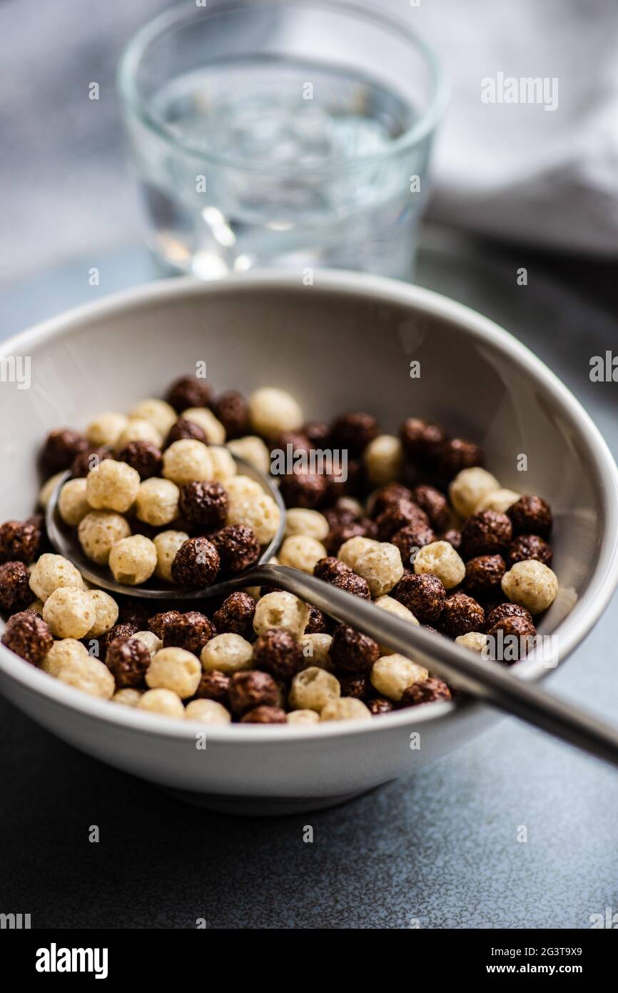Cereals balls as a breakfast concept Stock Photo - Alamy
