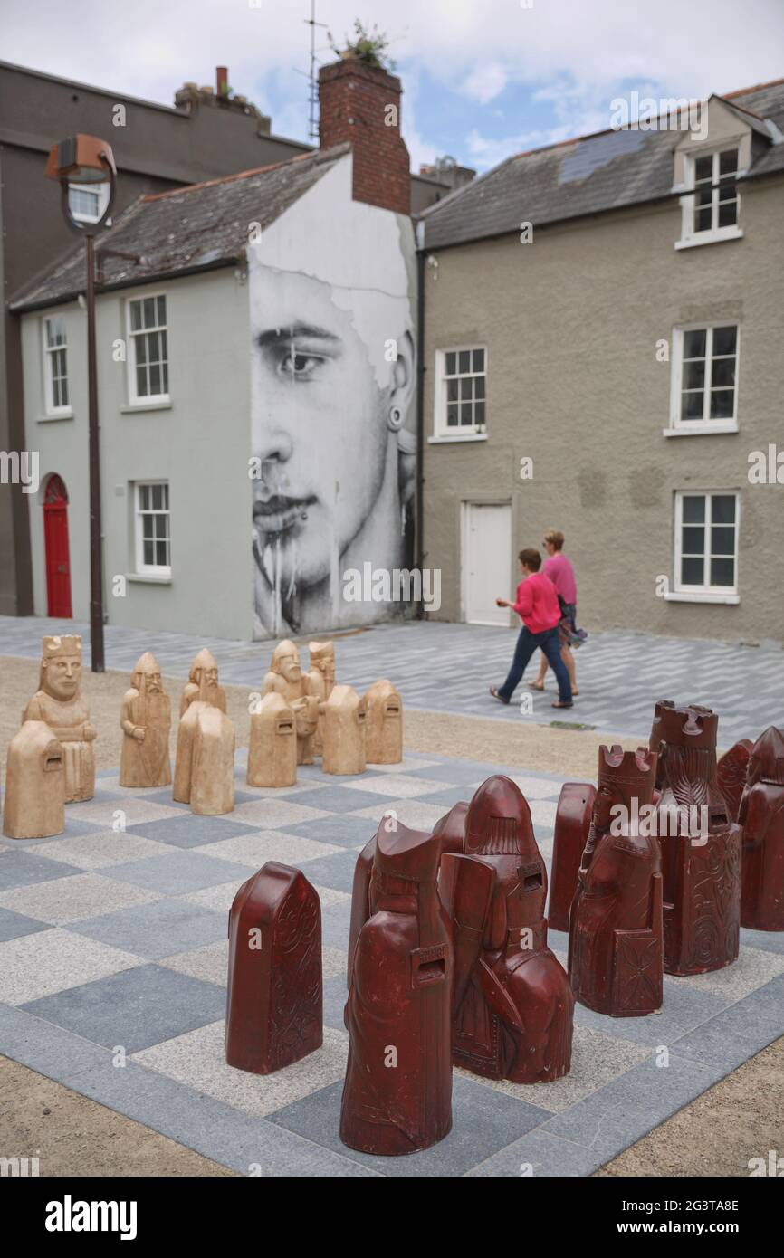 Chess Game in street of Waterford in the Republic of Ireland ...