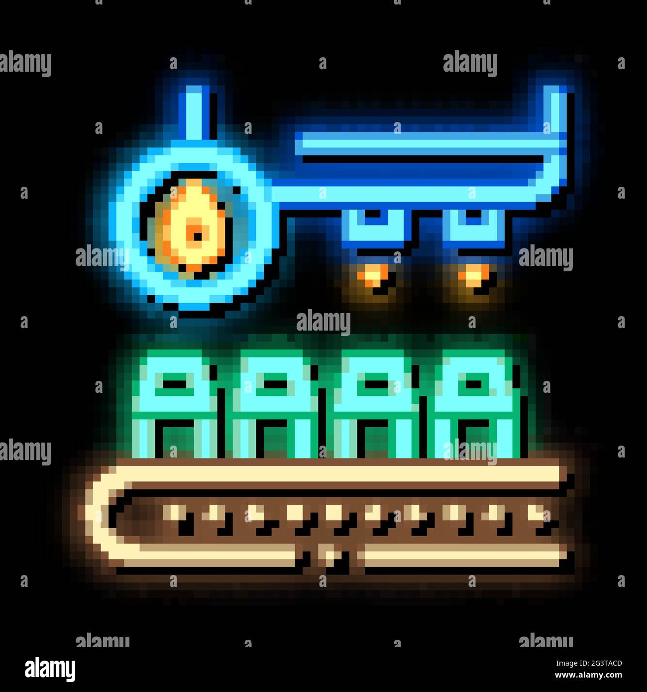 juice conveyor neon glow icon illustration Stock Vector Image & Art - Alamy