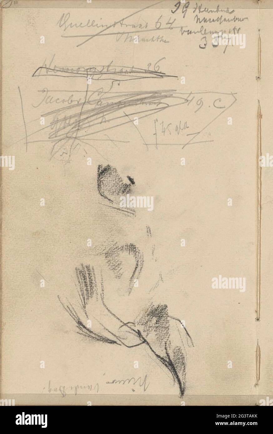 Study. Page 33 From a sketchbook with 19 sheets Stock Photo - Alamy