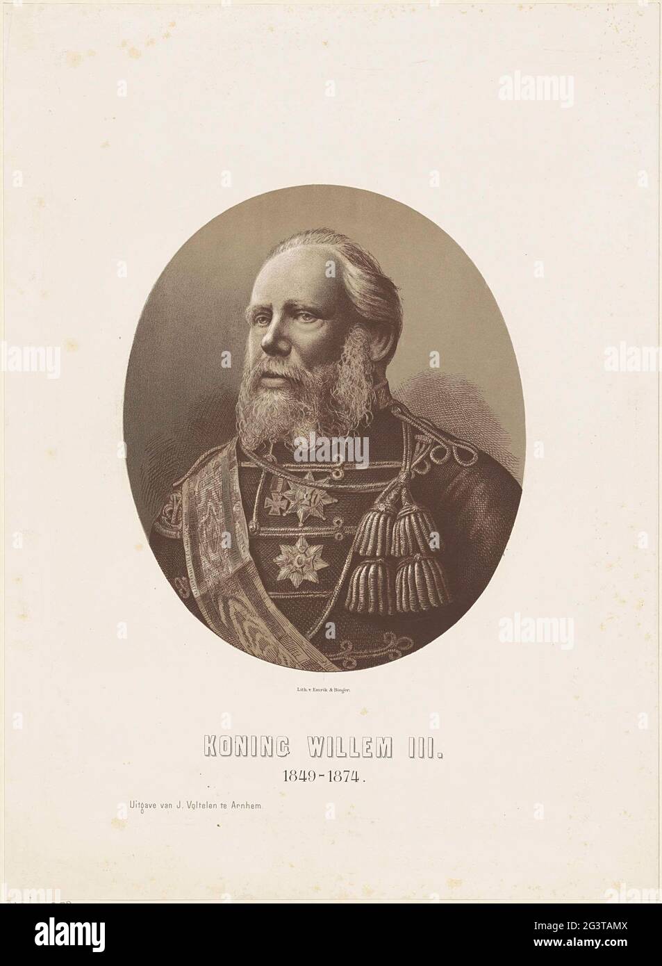 Portrait of Willem III, King of the Netherlands. Portrait of Willem III ...