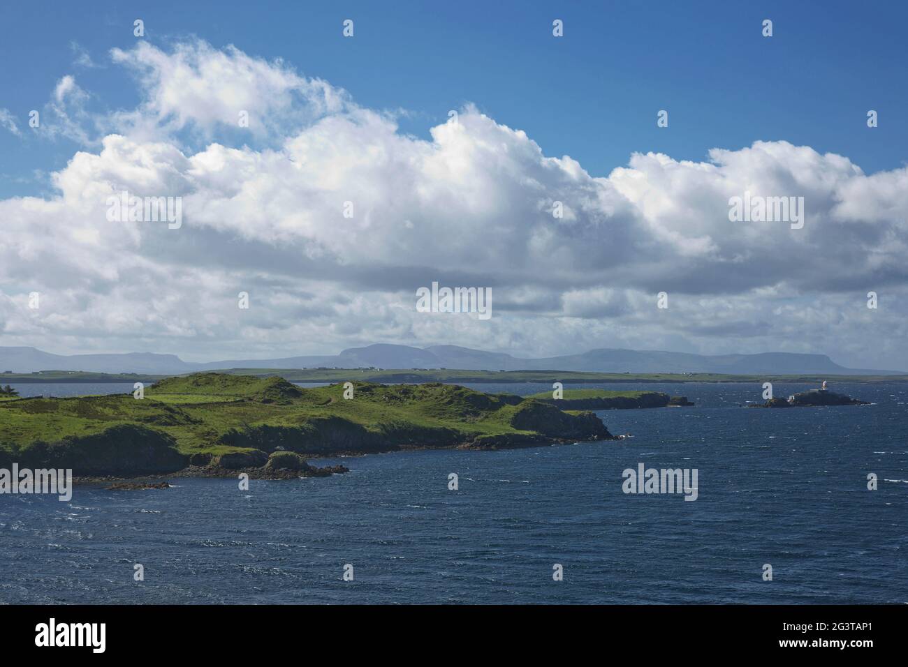 Beautiful landscape and rock formations along the irish coastline near ...
