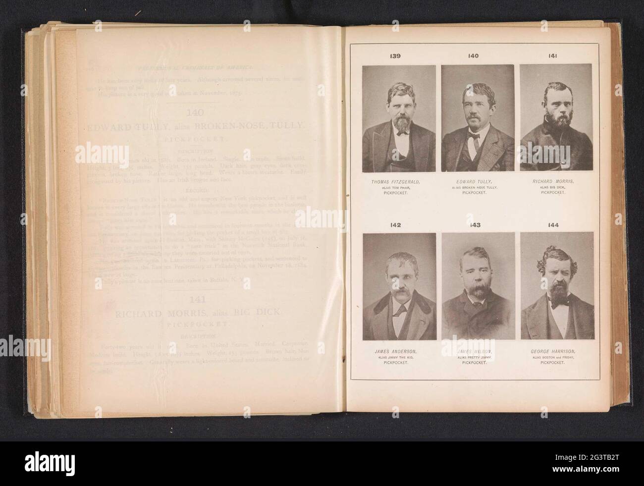 Six portraits of pickpockets. At the top left Thomas Fitzgerald, mid ...