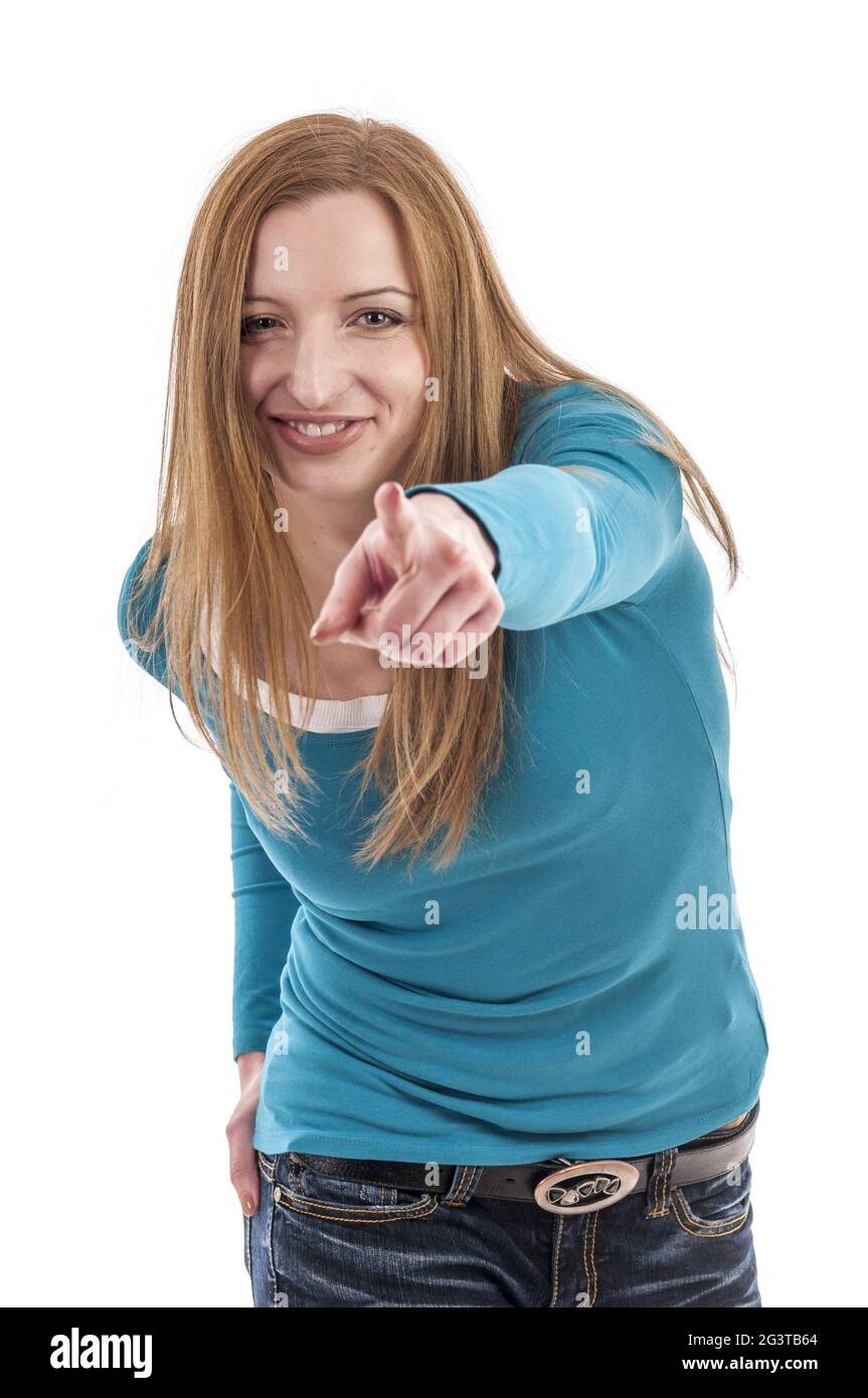 Show at the camera Stock Photo - Alamy
