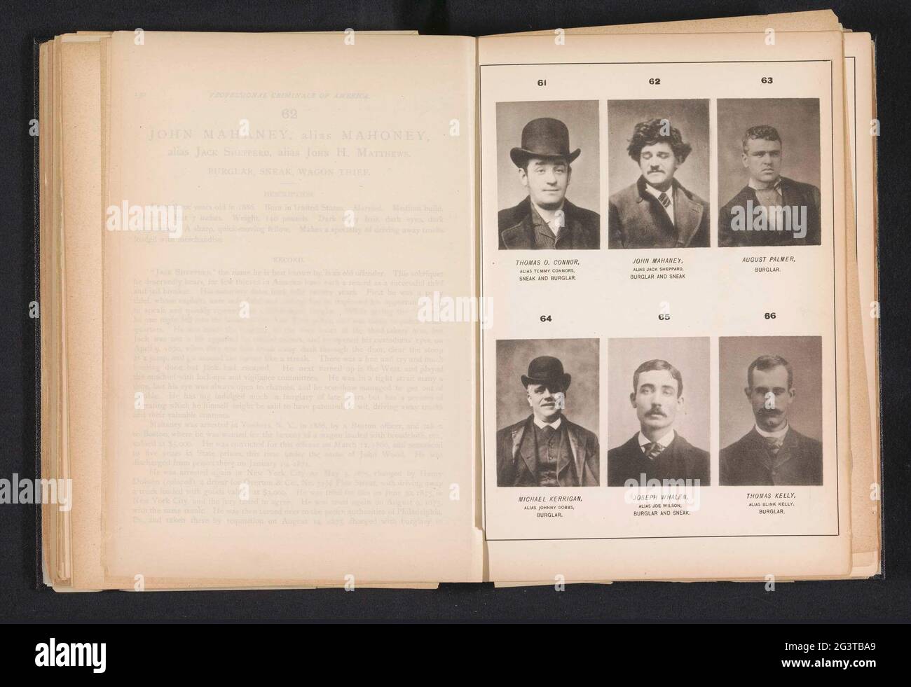 Six portraits of burglars. Top left Thomas O. Connor, mid above John ...