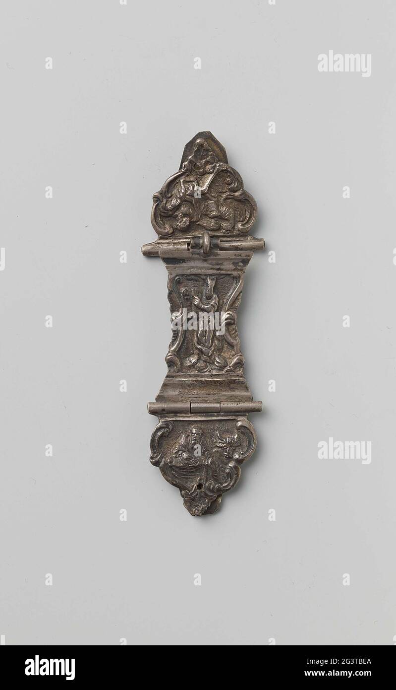 Book lock with representation of Aaron. Church lock of silver, with ...