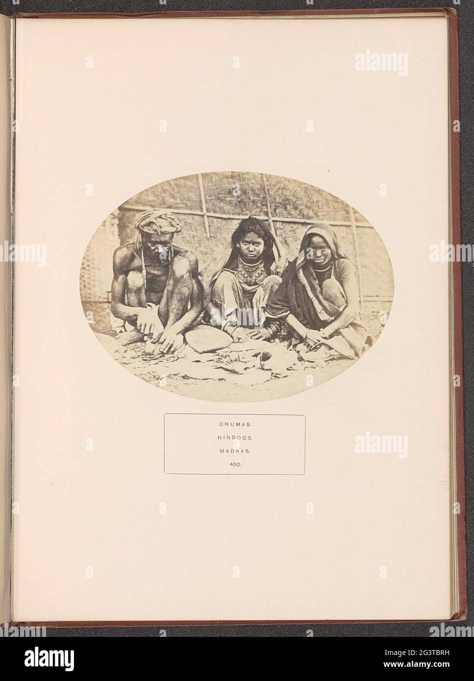 Portrait of three unknown people from the Chamar Caste from Madras ...