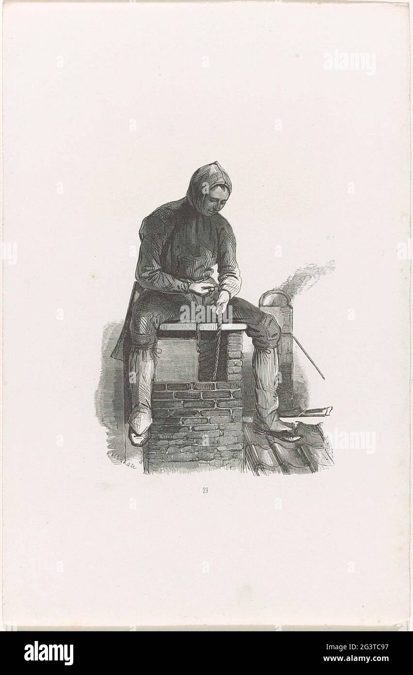 The chimney sweep, 1840-1841. The chimney sweep. Man sitting on a ...