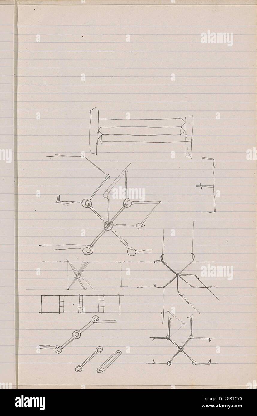 Patterns with lines and loops. Leaf 57 Recto from a sketchbook with 79 ...