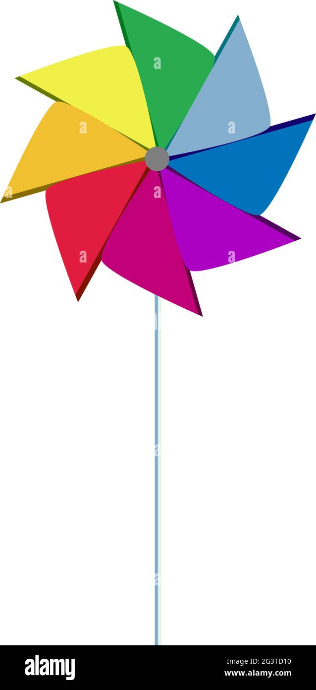 Colorful pinwheel with white background. Isolated Stock Vector Image ...