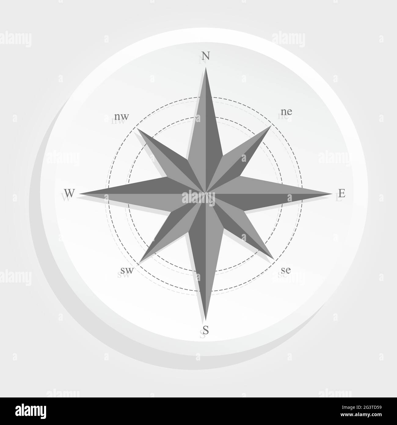 Black and white compass on a white circle. Editable Stock Vector Image ...