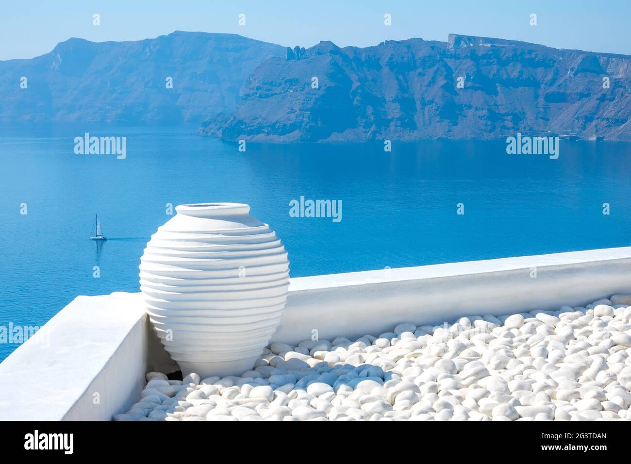 White Stone Vase and Sea Islands Stock Photo - Alamy