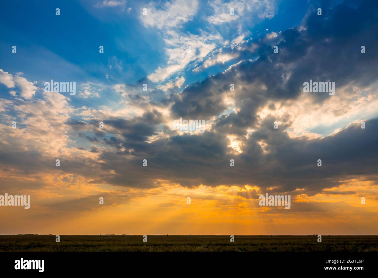 Blue sky clouds over steppe hi-res stock photography and images - Alamy