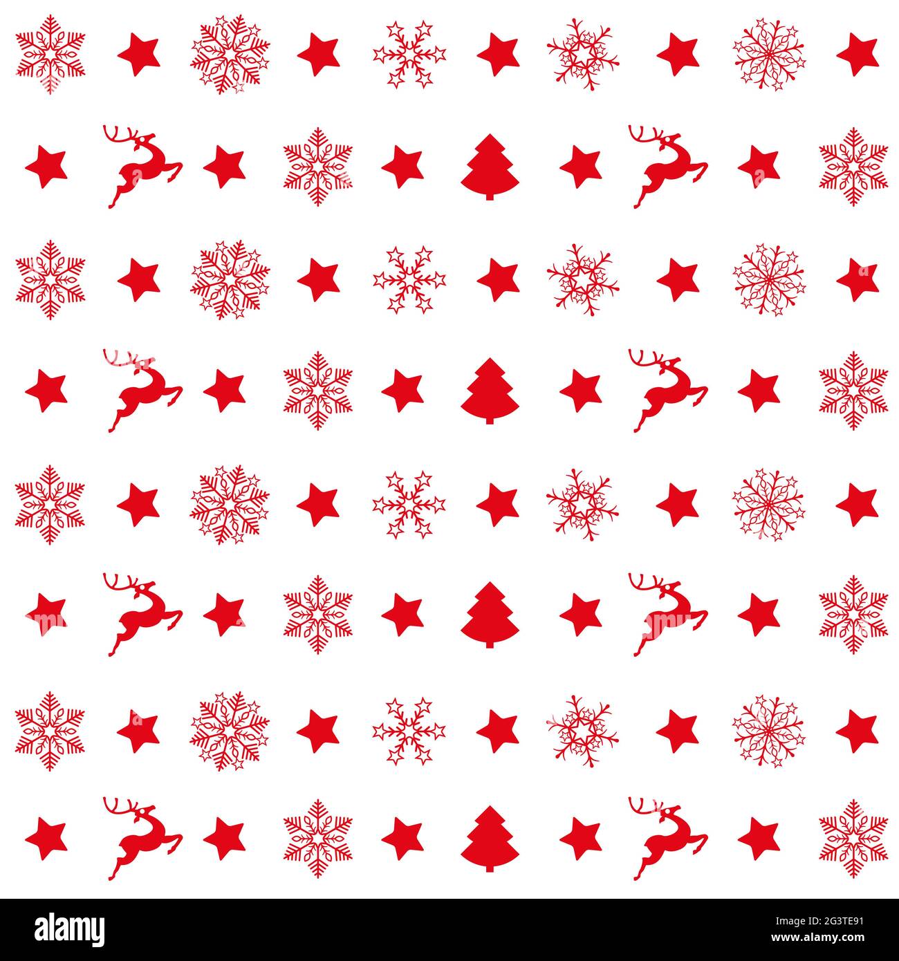 Red Christmas Patterns Snowflakes Rentier Tree Stock Photo - Alamy