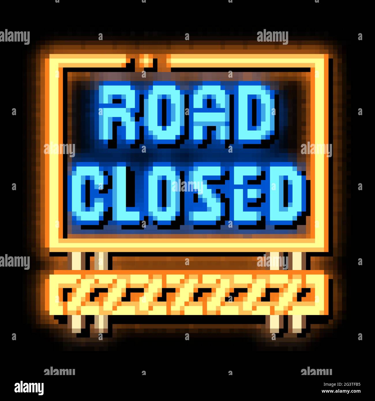 road closed sign neon glow icon illustration Stock Vector Image & Art ...